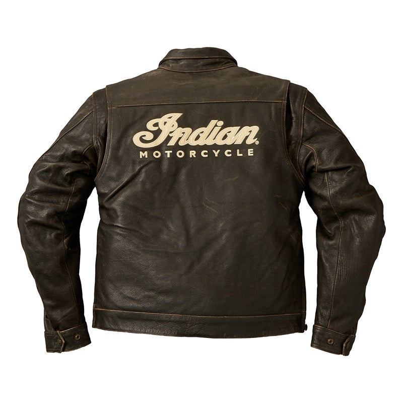 Men's Leather Classic Riding Jacket with Removable Lining, Dark Brown ...