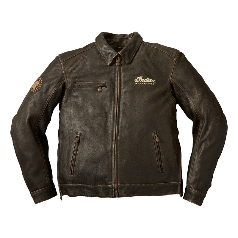 Men's Leather Classic Riding Jacket with Removable Lining, Dark Brown ...